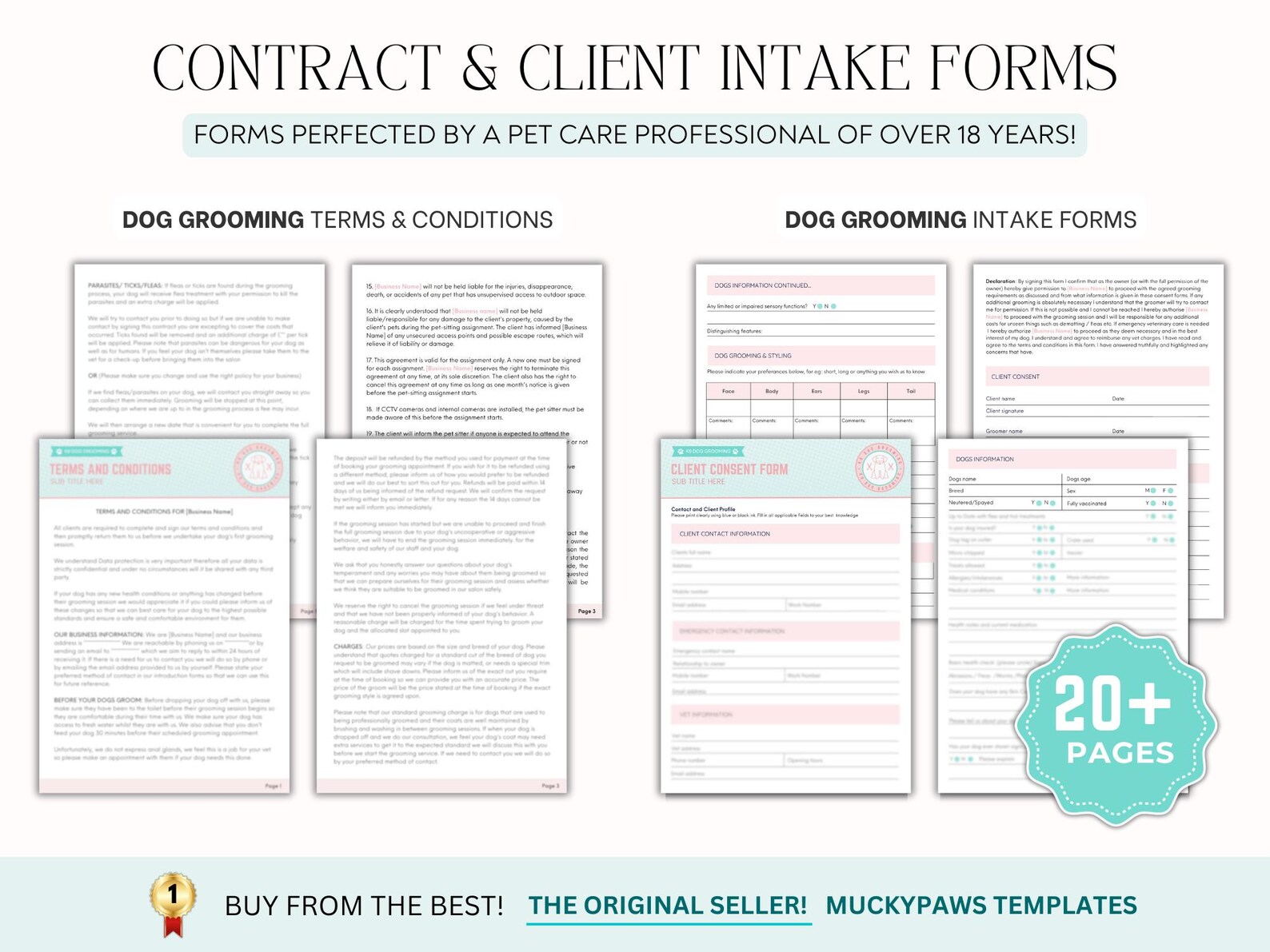Dog Grooming Business Forms Bundle | Dog Grooming Forms | Dog Grooming ...
