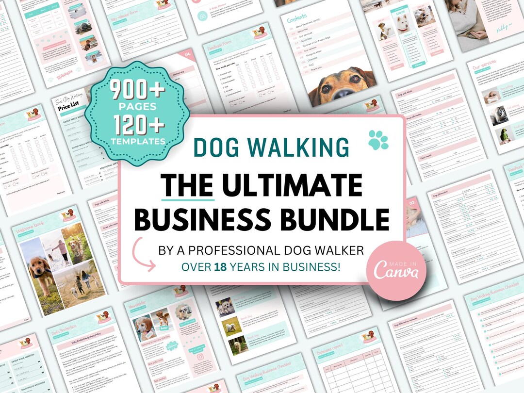 ULTIMATE Dog Walking Business Forms Bundle | Dog Walking Contract | Dog ...