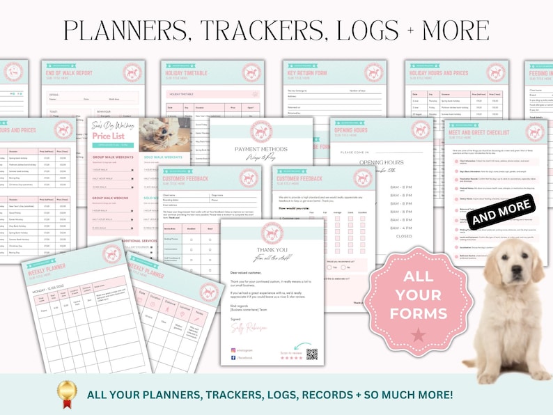 ULTIMATE Dog Walking & Pet Sitting Forms Bundle | Dog Walking Forms ...