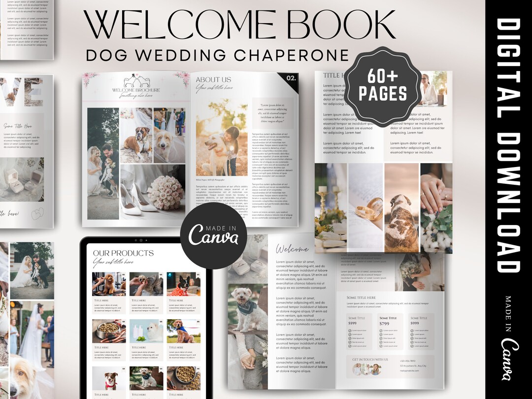 Dog Wedding Chaperone Template, Welcome Book, Pet Care Business, New ...