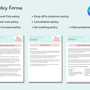 Dog Grooming Policy Forms Pack | Dog Grooming Policies | Dog Groomer ...
