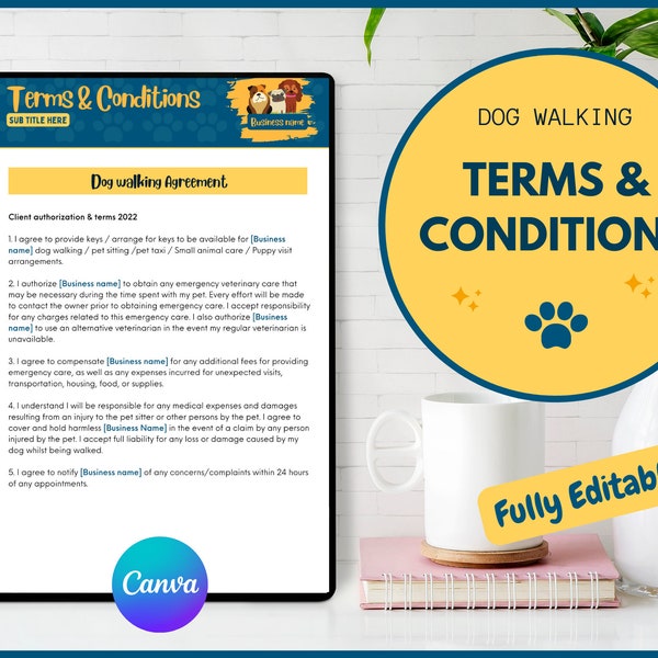 Dog Walking Business Contract Template - Etsy