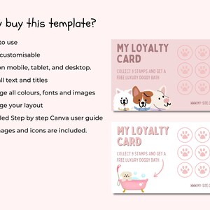 Dog Grooming Loyalty Cards | Dog Grooming Business | Printable Business ...
