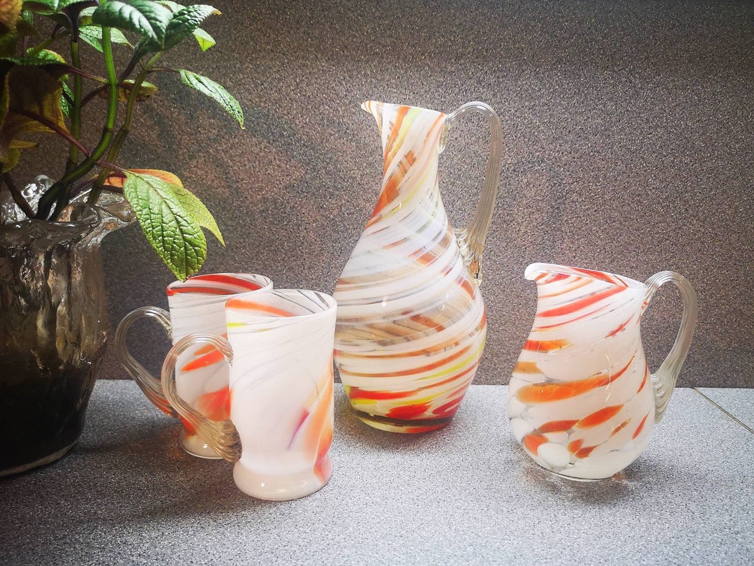 Vintage Ukrainian Lvov Factory Glasses and Pitcher Set - Etsy
