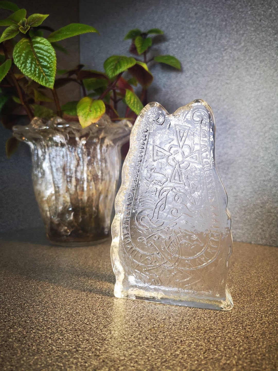 Vintage Scandinavian Glass Pukeberg Sweden Viking Ornaments Figurine ...