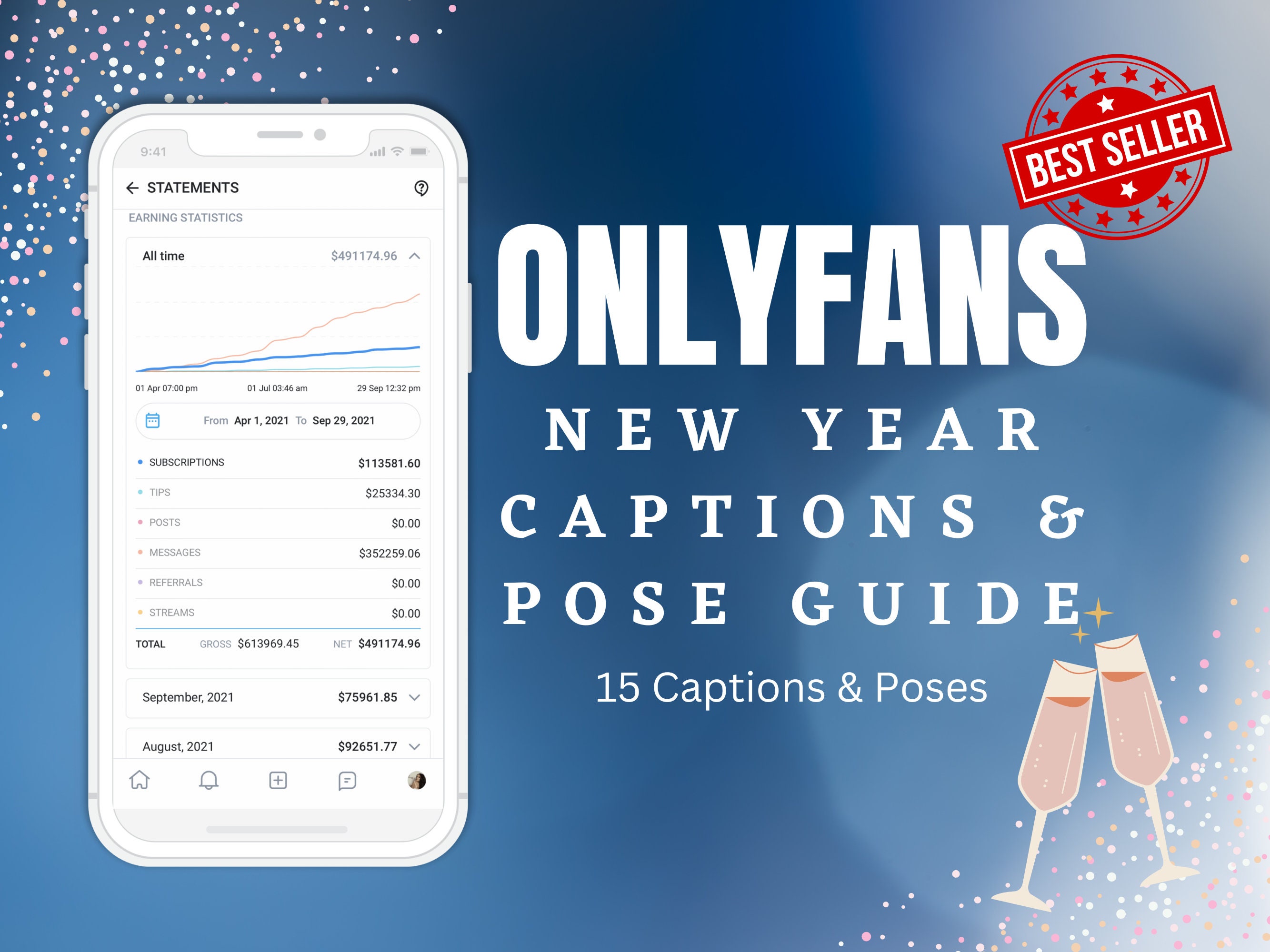 Onlyfans New Year's Captions and Poses Guide - Etsy