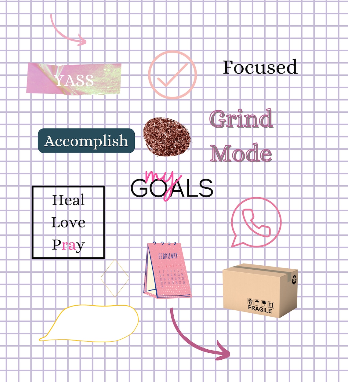 Aesthetic Goals Digital Sticker Planners Journal - Etsy