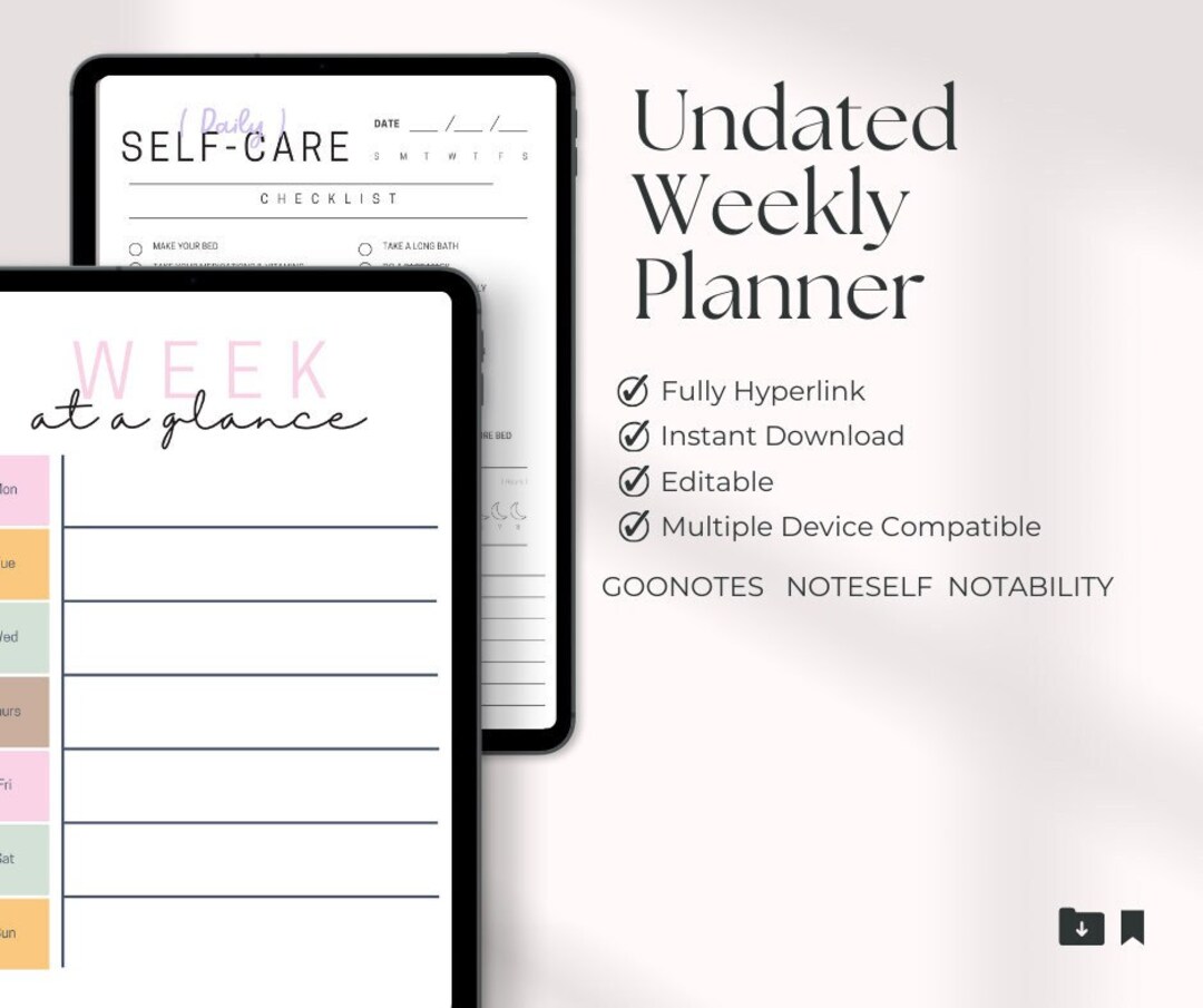 Digital Weekly Planner, Digital Notebook, Goodnotes Planner, Goodnotes ...