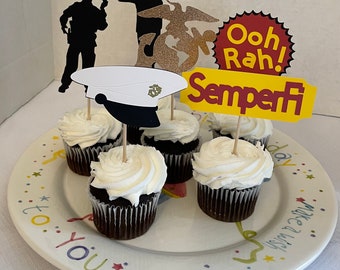 Usmc Cupcake Toppers | Etsy