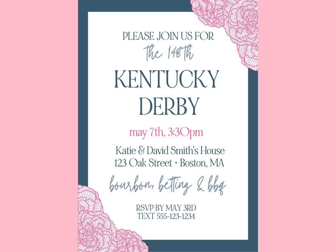 Customizable Kentucky Derby Invitation - Etsy