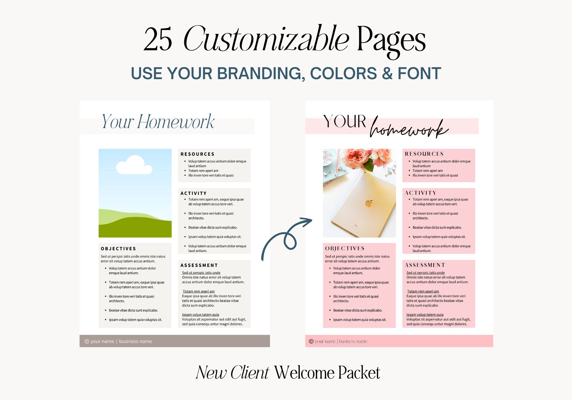 New Client Welcome Packet Template | Welcome Packet | Canva Template ...
