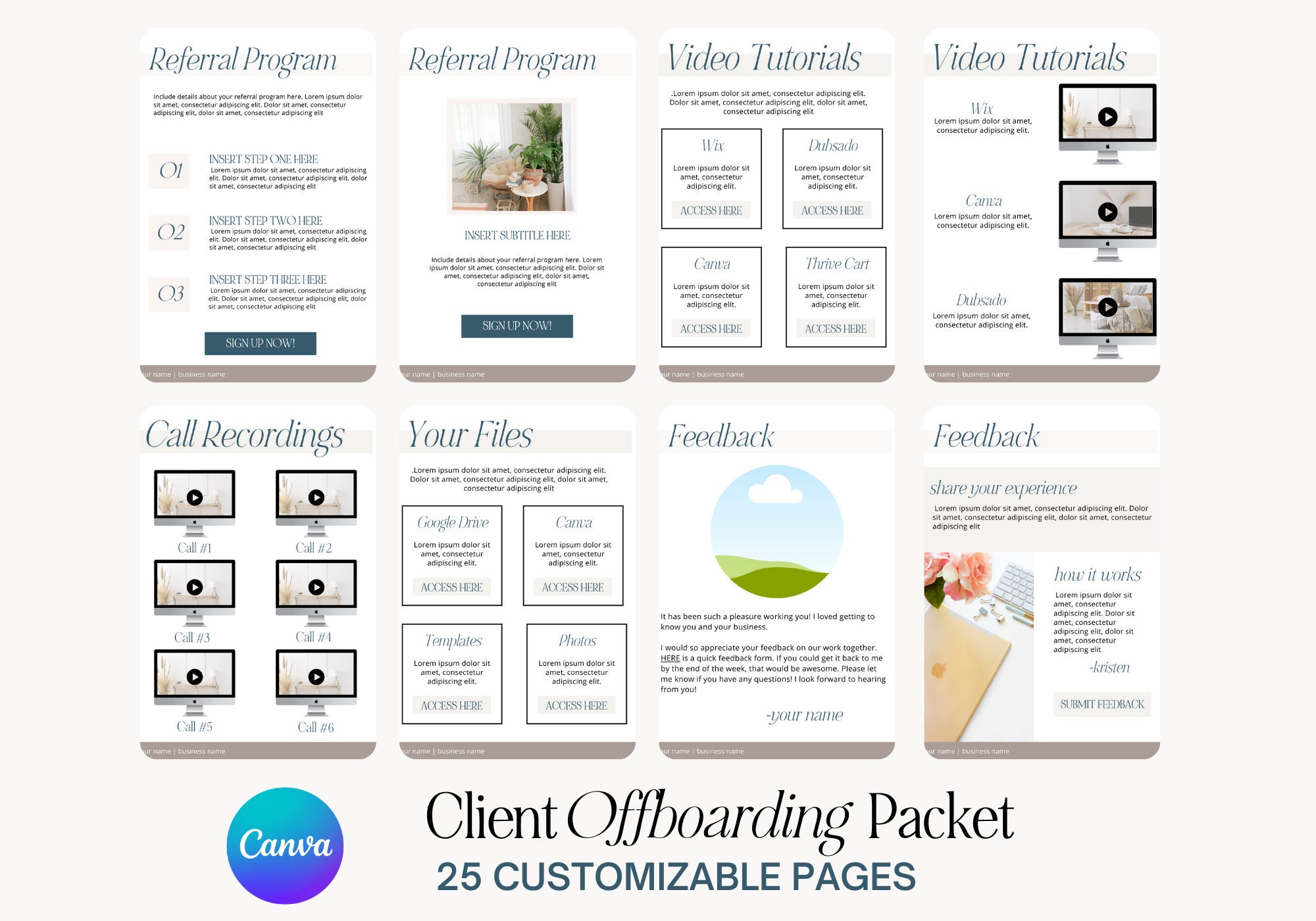 Client Offboarding Packet Template | Goodbye Packet | Canva Template ...