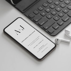 Phone Wedding Invitation Template, Electronic Wedding Evite, Text ...