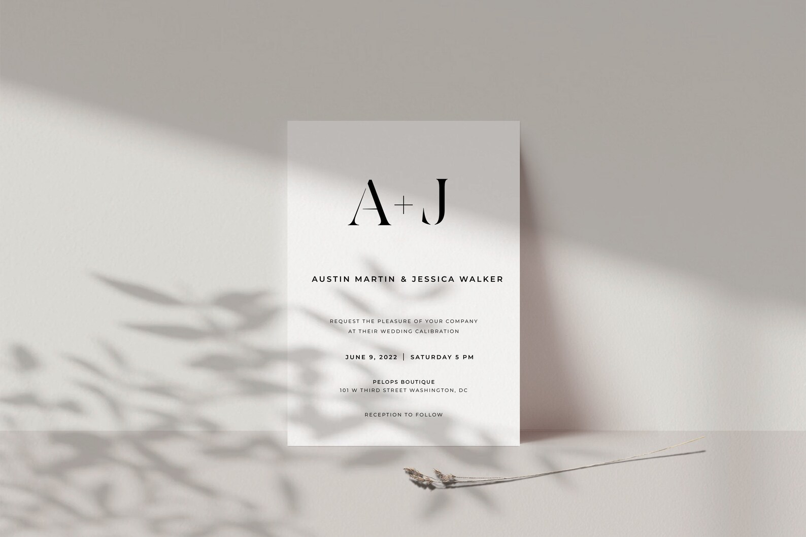 Minimalist Photo Wedding Invitation Editable Modern Wedding - Etsy