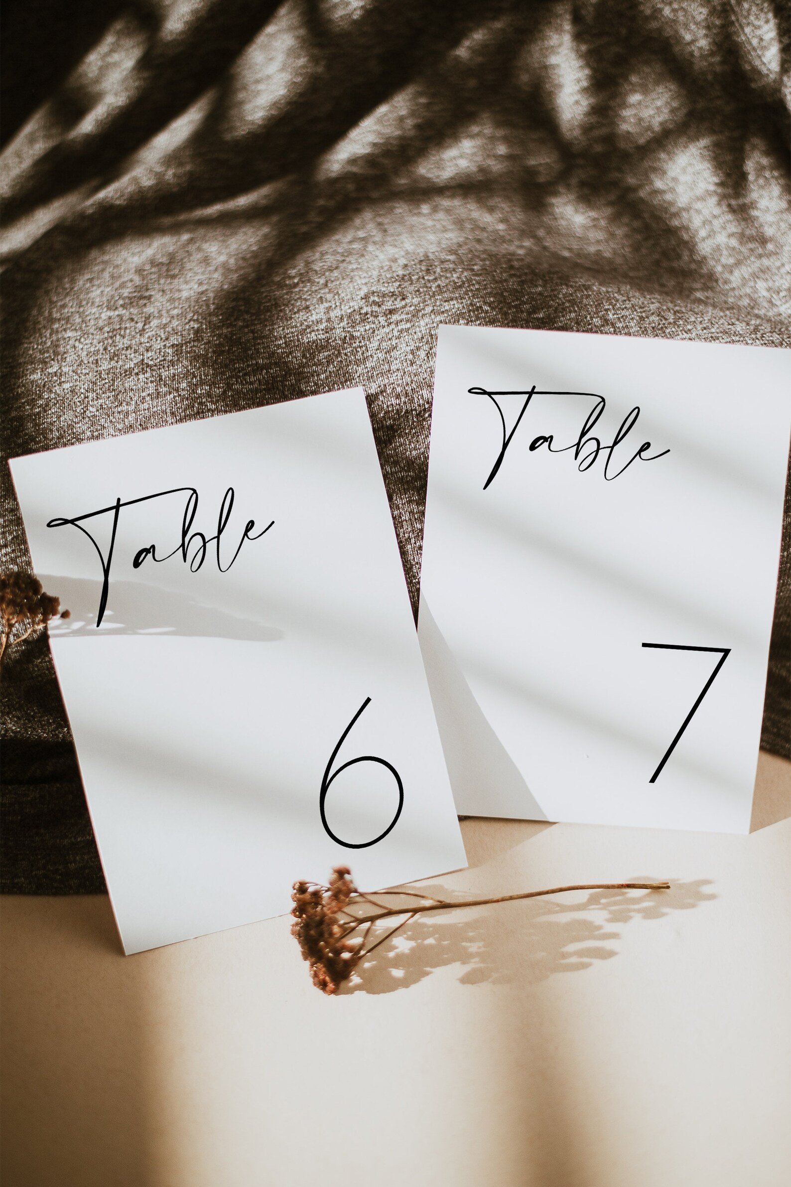 Minimalist Wedding Table Numbers Template Modern Wedding - Etsy