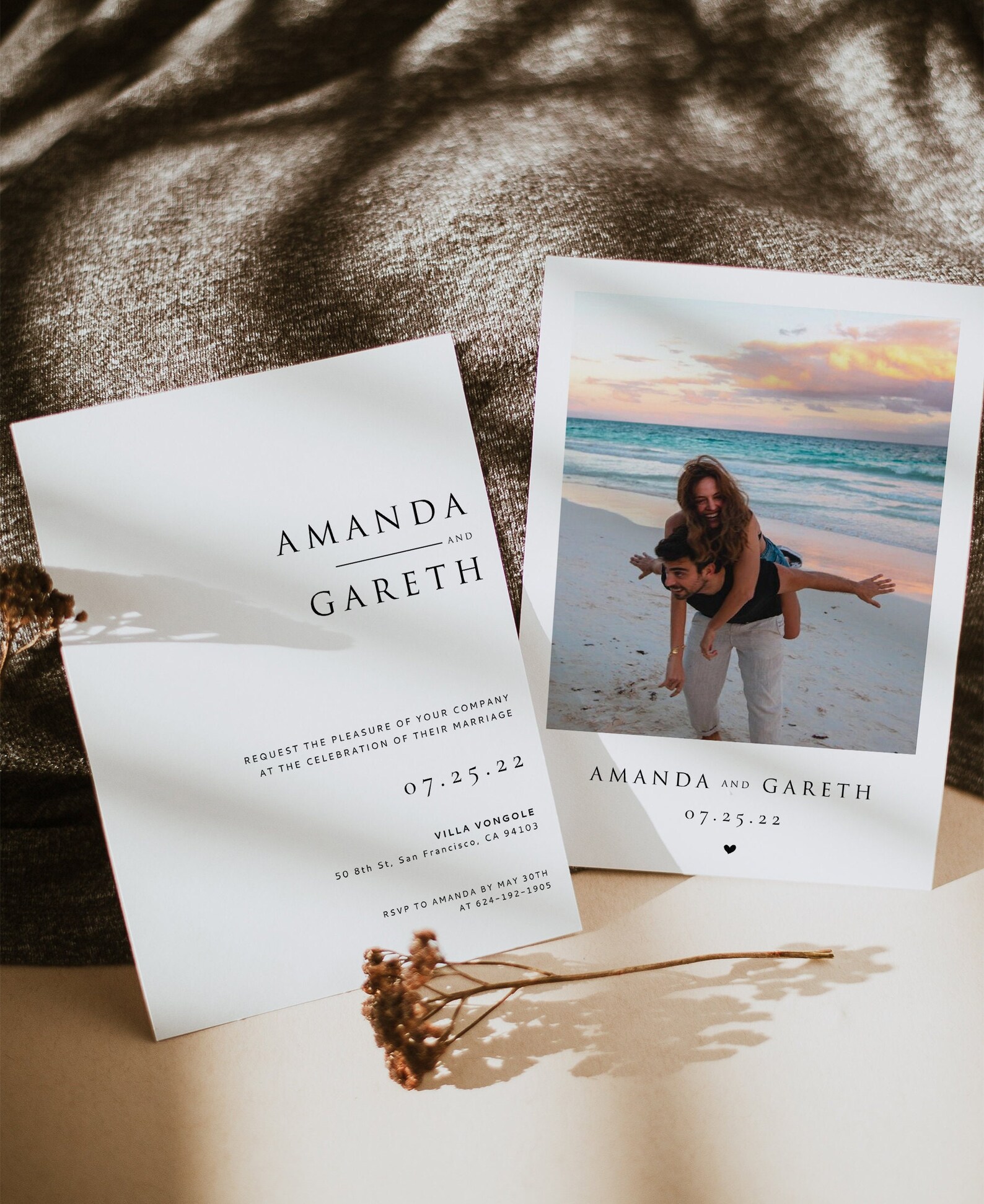 Simple Wedding Invitation Template Wedding Invitation With - Etsy