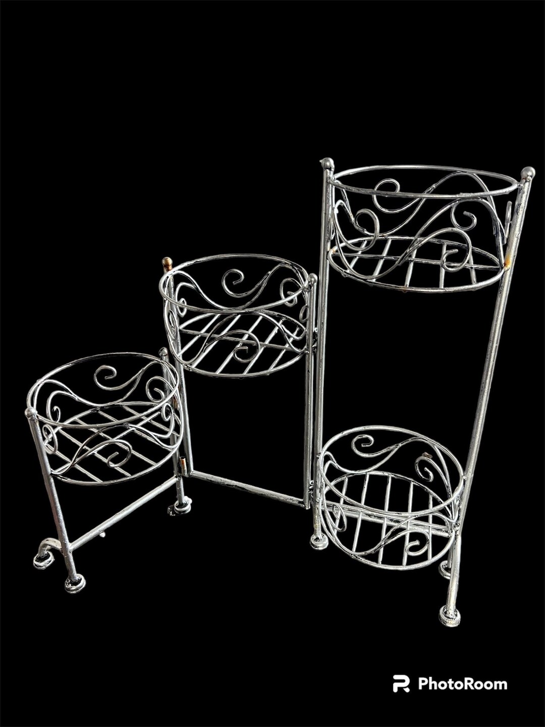 Metal Plant Display Rotational Stand | 4 Tiered Flower Stand | Indoor ...