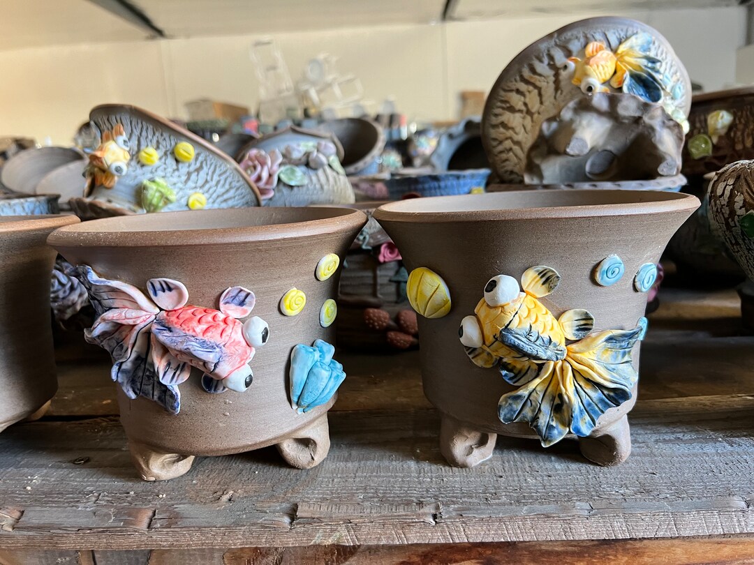 3D Handmade Gold Fish Good Quality Pot - Etsy