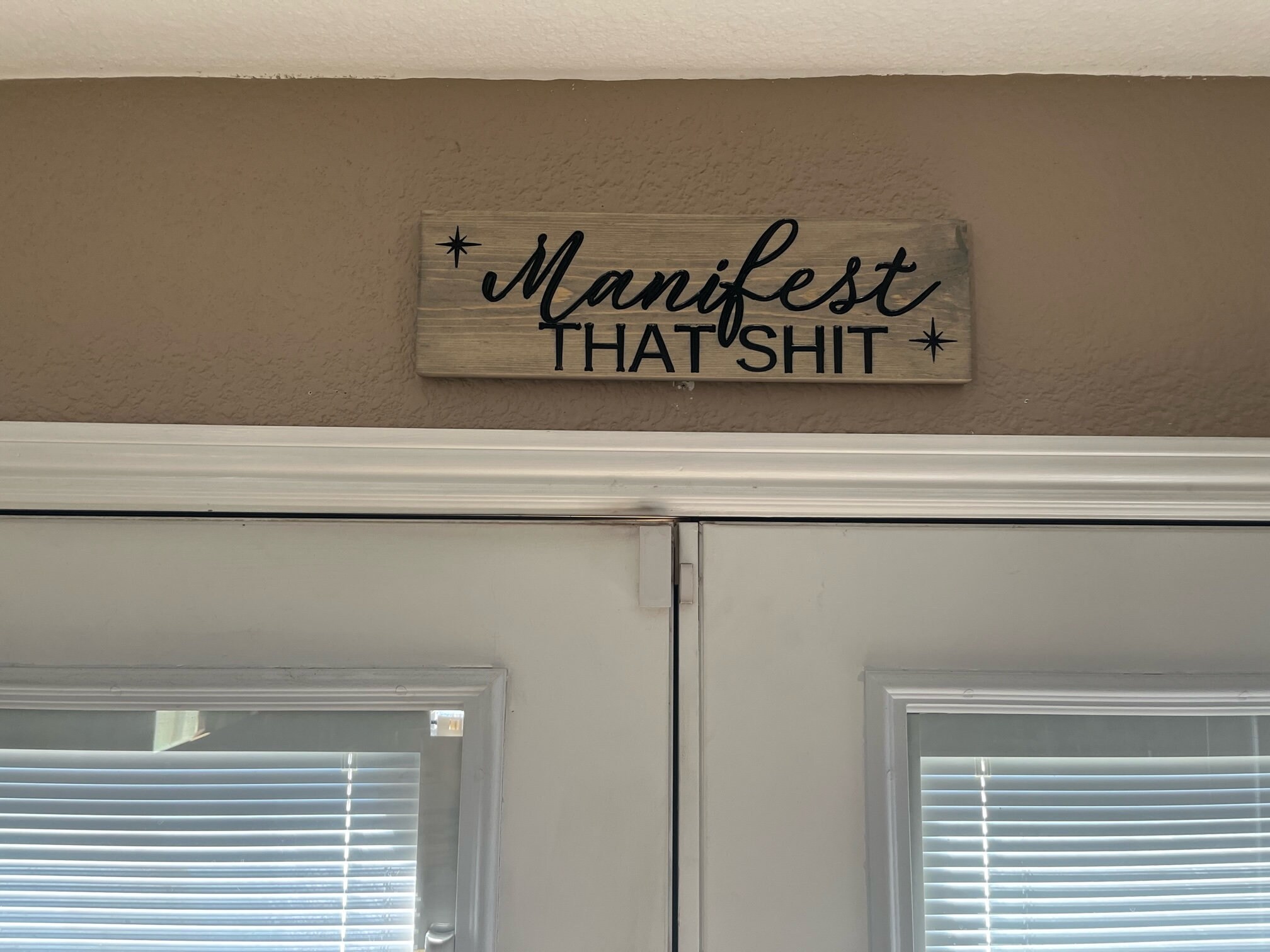Pine Wood Engraved Sign manifest That Shit Weathered Oak - Etsy