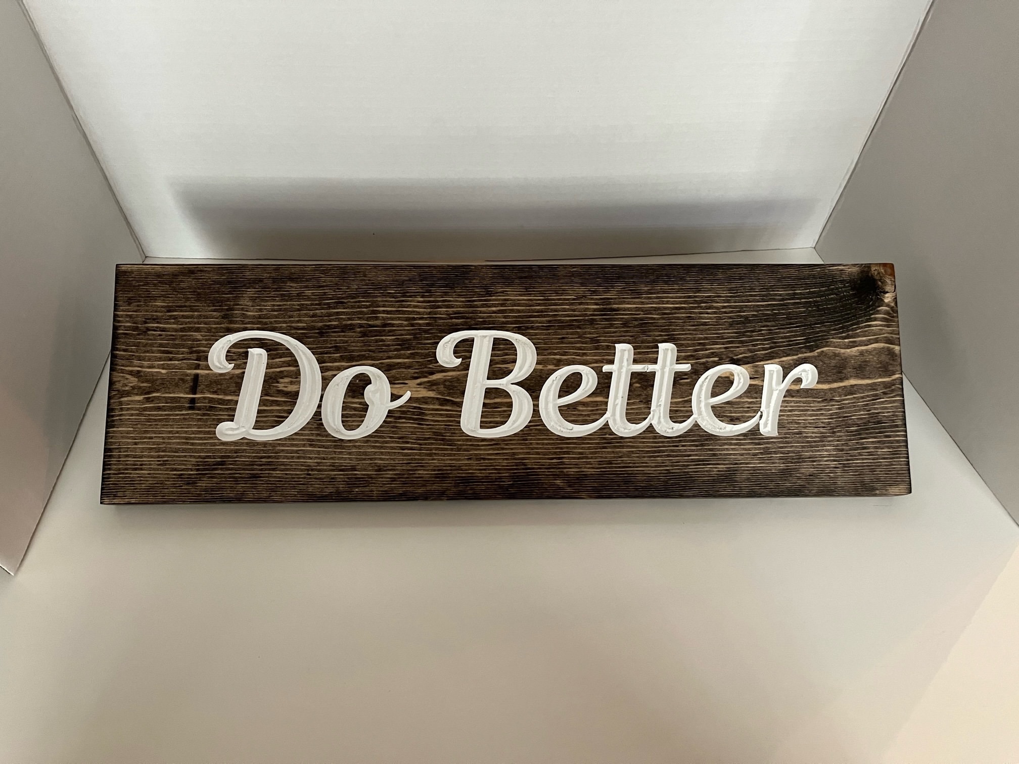 Pine Wood Engraved Sign "do Better" Espresso - Etsy