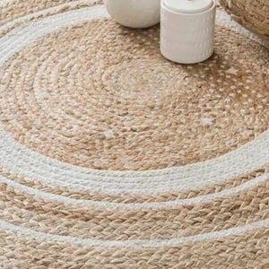 Hand Braided Natural Jute Round Rug for Living Room Decor, Custom Size ...