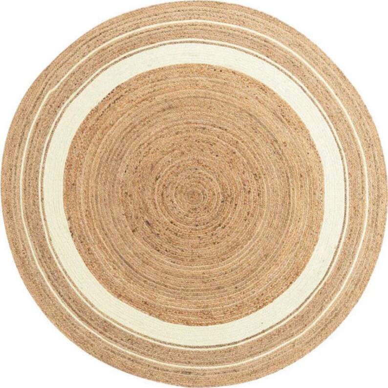 Hand Braided Natural Jute Round Rug for Living Room Decor, Custom Size ...