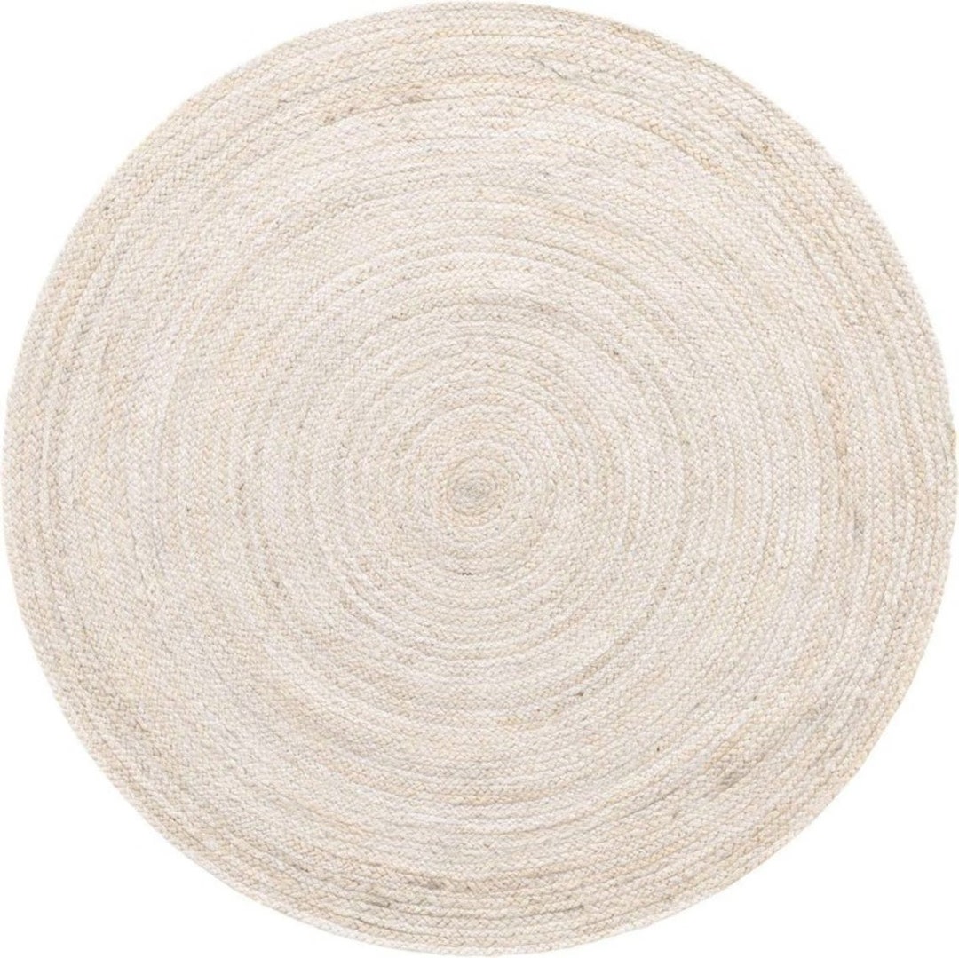 White Round Rug Round Jute Rug, Bohemian Round Rug, Natural Jute Rug ...