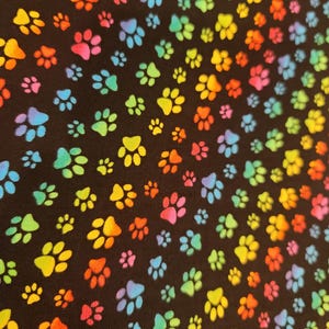 Elizabeths Studio Black Rainbow Paw Prints Fabric by the Yard - Etsy