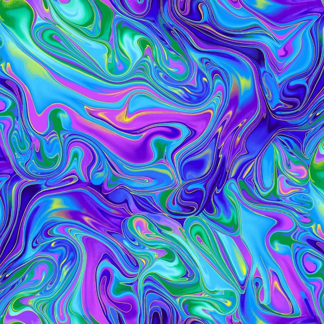 Timeless Treasures Multi Swirl Pattern Metallic Accents Luminous Fabric ...