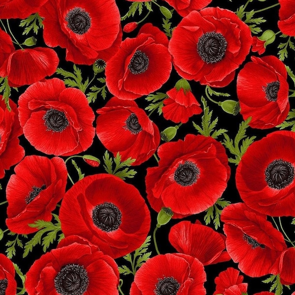 Poppy Fabric - Etsy