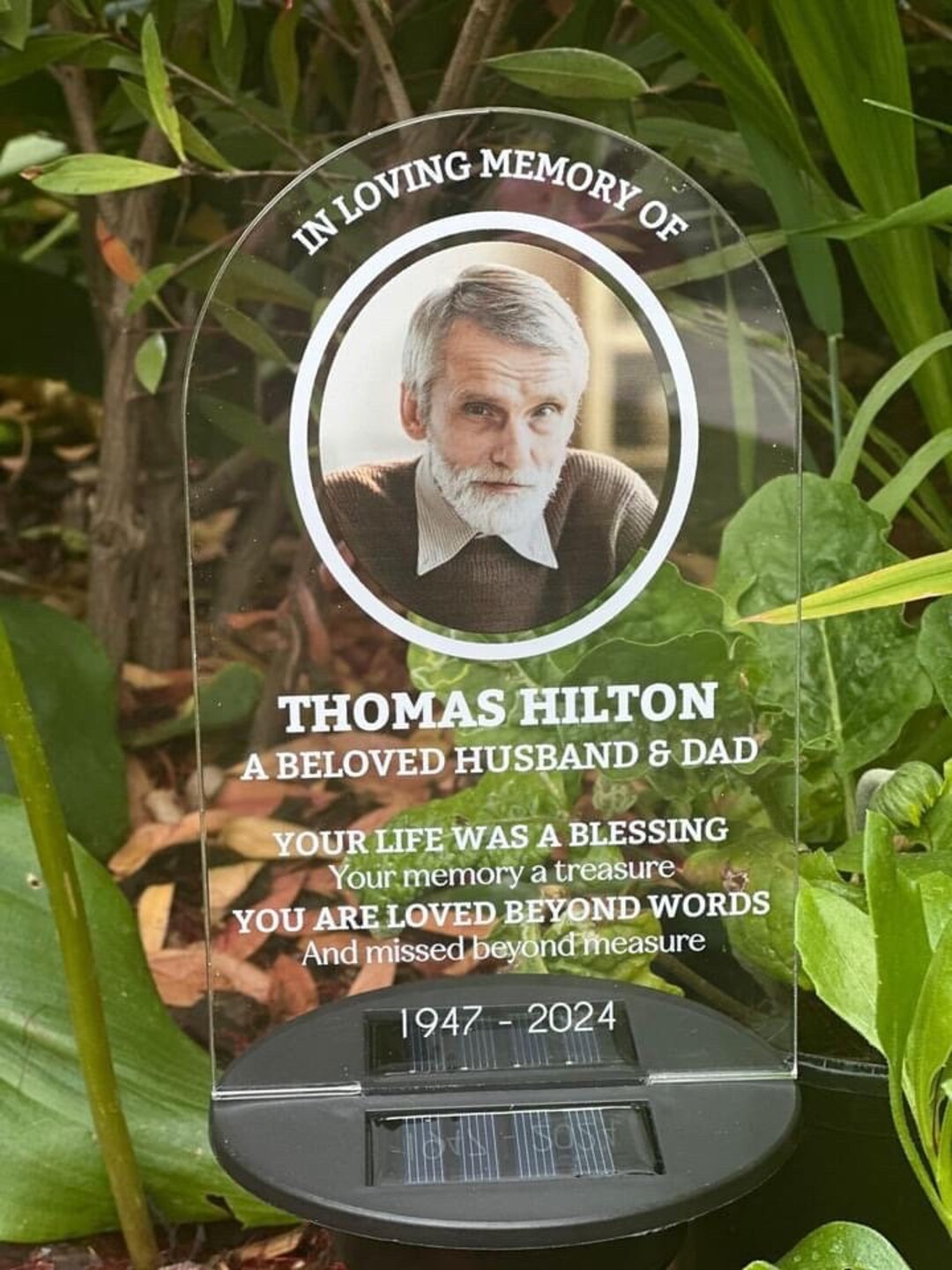 Personalised “in Loving Memory Of” - Garden Memorial Solar LED Light ...