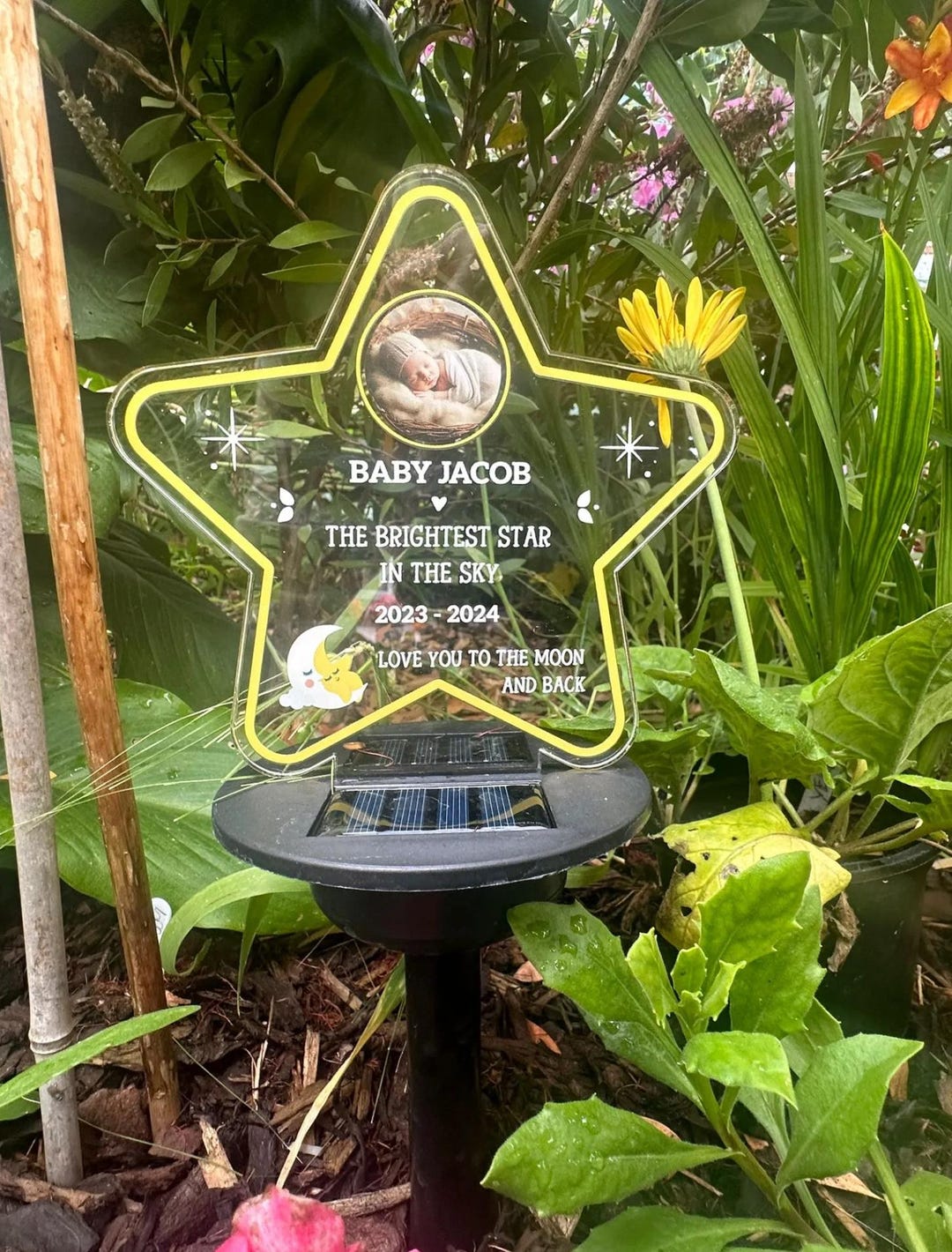 Personalized Memorial Solar Light: 'brightest Star' Garden Keepsake ...