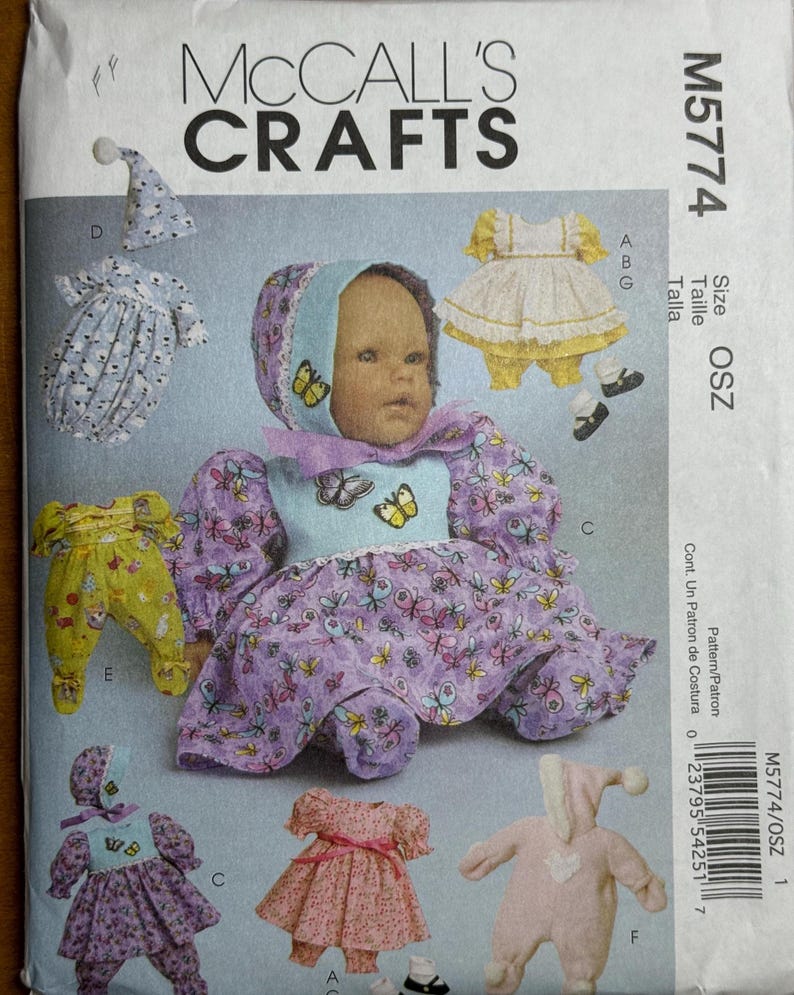 Sewing Patterns for Doll Clothes for Various Sizes of Baby Dolls ...