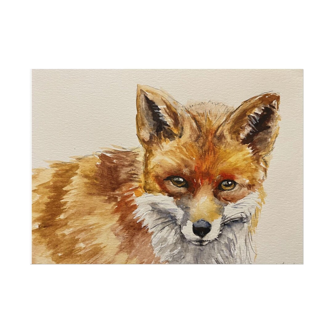 Fox Watercolor Rolled Posters, Wall Art, Animal Painting Prints, Home ...