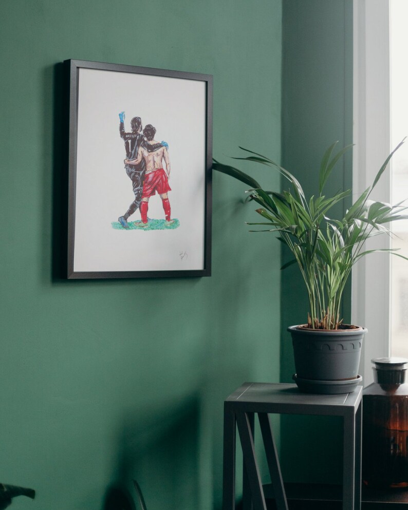 Mohamed Salah & Alisson Becker Poster Liverpool Poster Football Wall ...