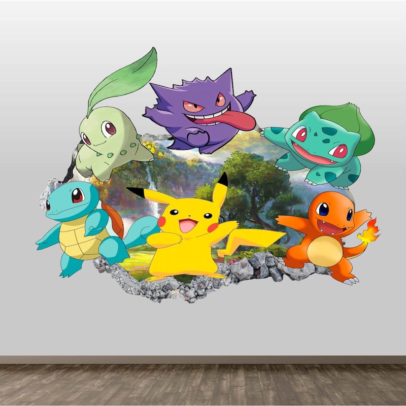 Pikachu Wall Decal - Etsy Australia