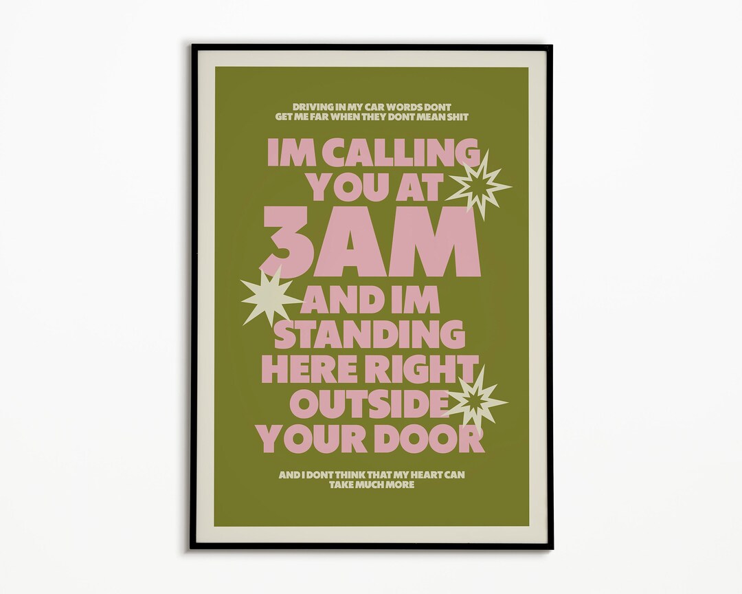 3AM BUSTED BUSTED TOUR 3am Lyrics Lyrics Print Music - Etsy