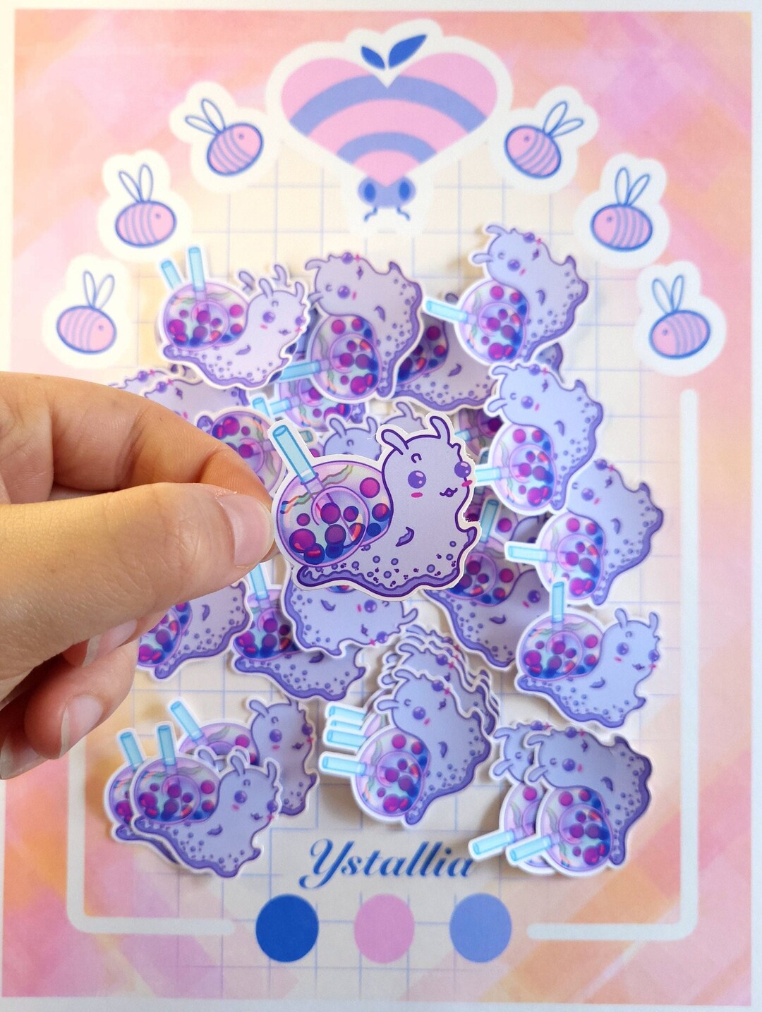 The Boba Snail Sticker Cute Bubble Tea Aesthetic Artist Sticker 1.4 X 1 ...