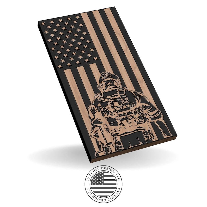Vertical Soldier Flag SVG File for CNC Laser Vinyl - Etsy