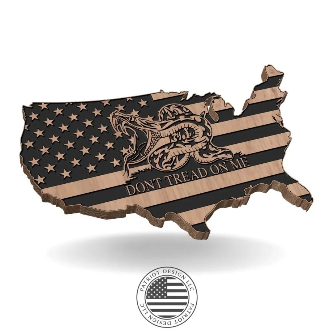 DTOM - Dont Tread on Me - US Shaped Flag - Etsy