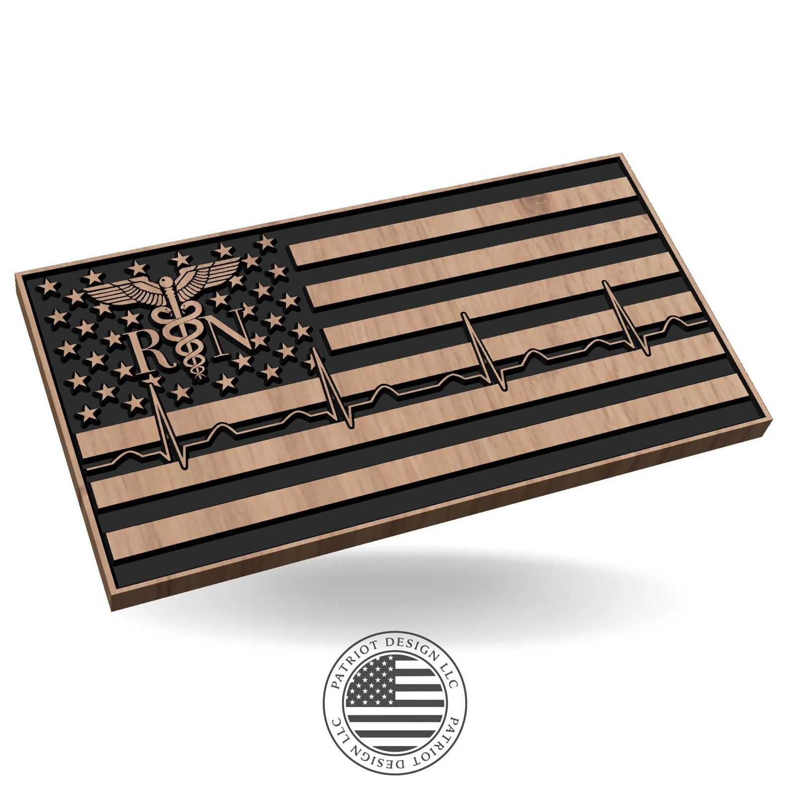 RN Caduceus EKG Flag - SVG - Etsy