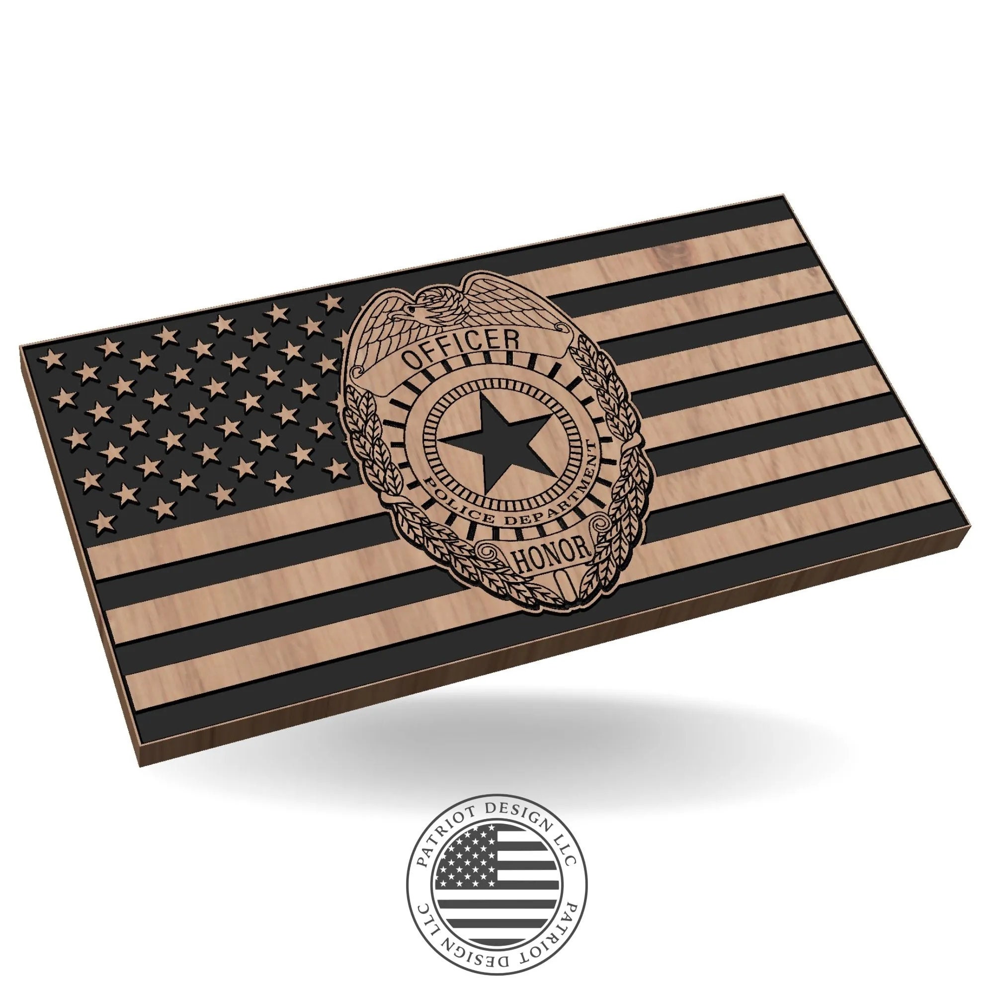 Police Officer Badge - Center Flag - SVG File for CNC, Laser, Vinyl ...