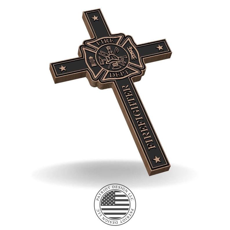 Fire Fighter Christian Cross SVG File for CNC Laser Vinyl - Etsy