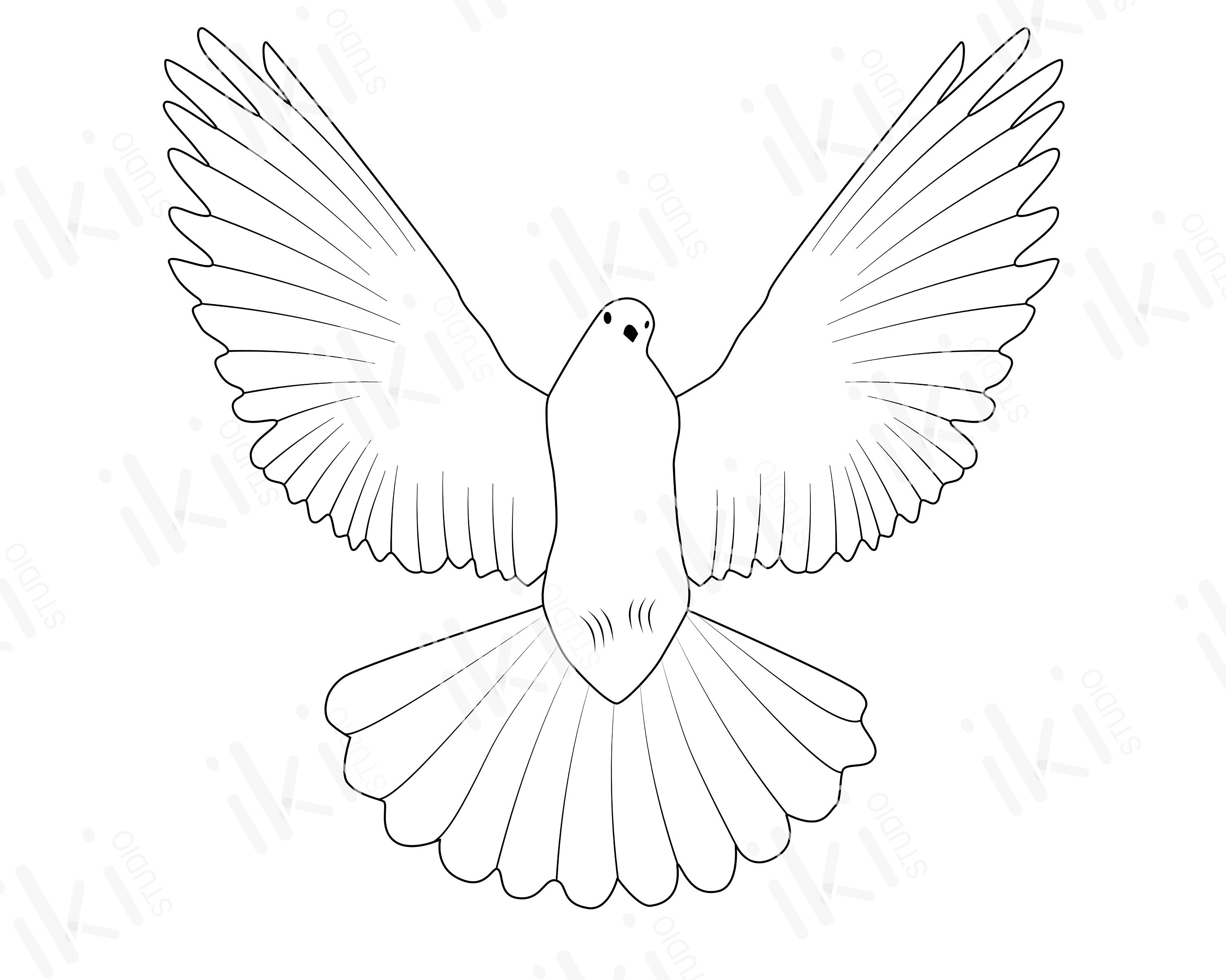 Taube Silhouette, Taube Svg, Vögel Svg, fliegende Vögel, Hochzeit ...