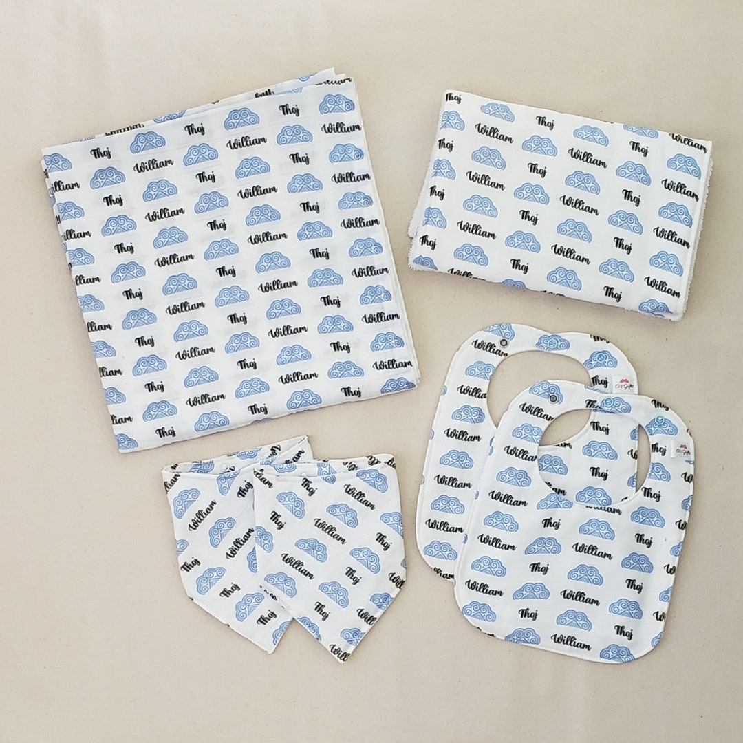 6pc Bundle Half EF Hmong Print Double Gauze Swaddle Blanket, Burp Cloth ...