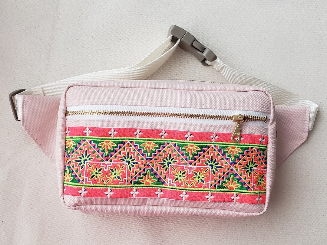 Pink Boxed Heart Hmong Embroidered Fanny Pack Bag for Adults - Etsy