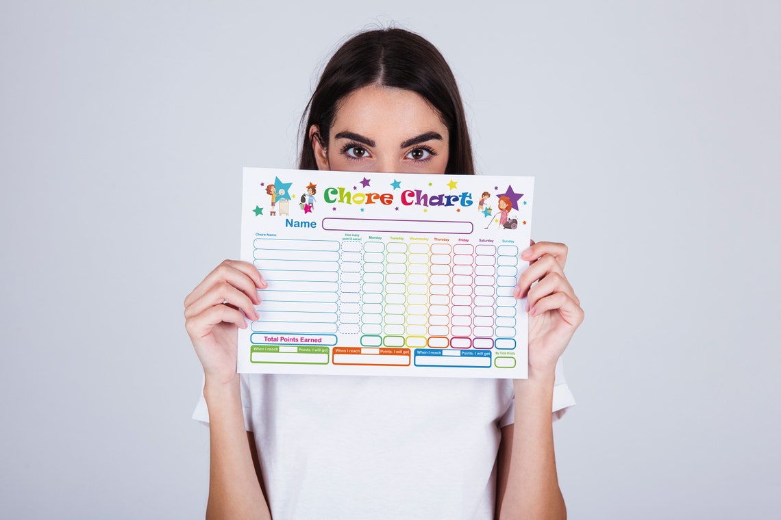 Printable Chore Chart for Kids, Reward System, Responsibility Chart ...