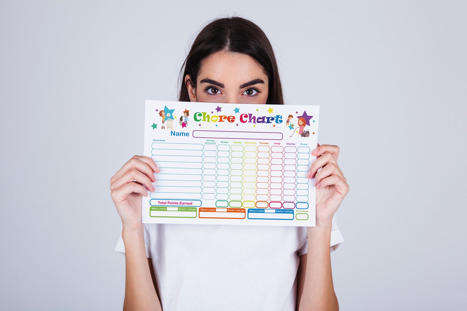 Printable Chore Chart for Kids, Reward System, Responsibility Chart ...