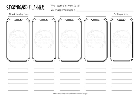 Instagram Storyboard Template Downloadable A4 Worksheet Also - Etsy
