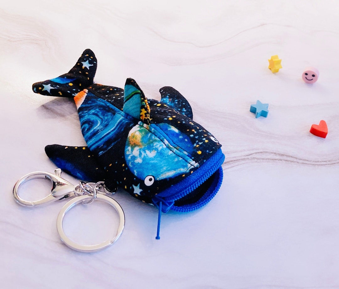 Cosmic Whale Keychain Coin Case, Space Whale Zipper Pouch, Fish ...